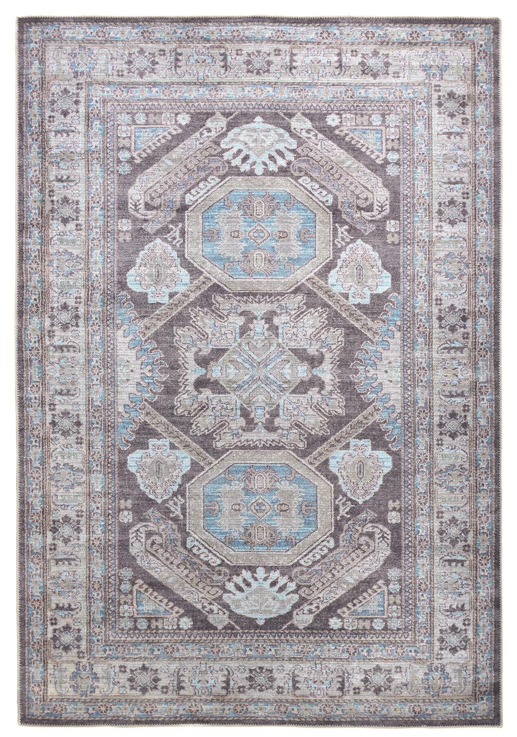 Feizy Percy Transitional Medallion, Gray/Taupe/Blue, 2' x 3' Accent Rug ...