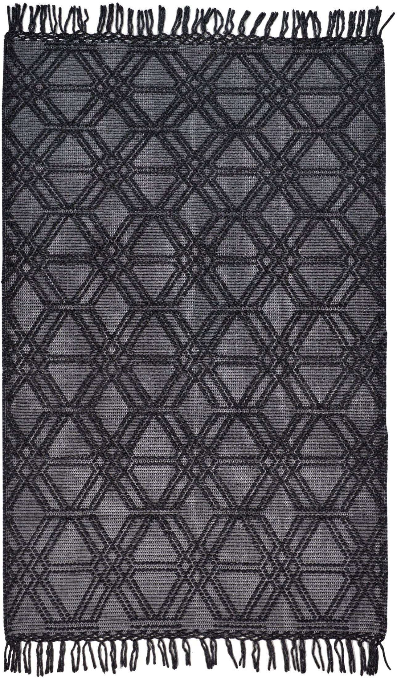 Feizy Phoenix Transitional Diamond, Black/Gray, 5' x 7'6" Area Rug Easy ...