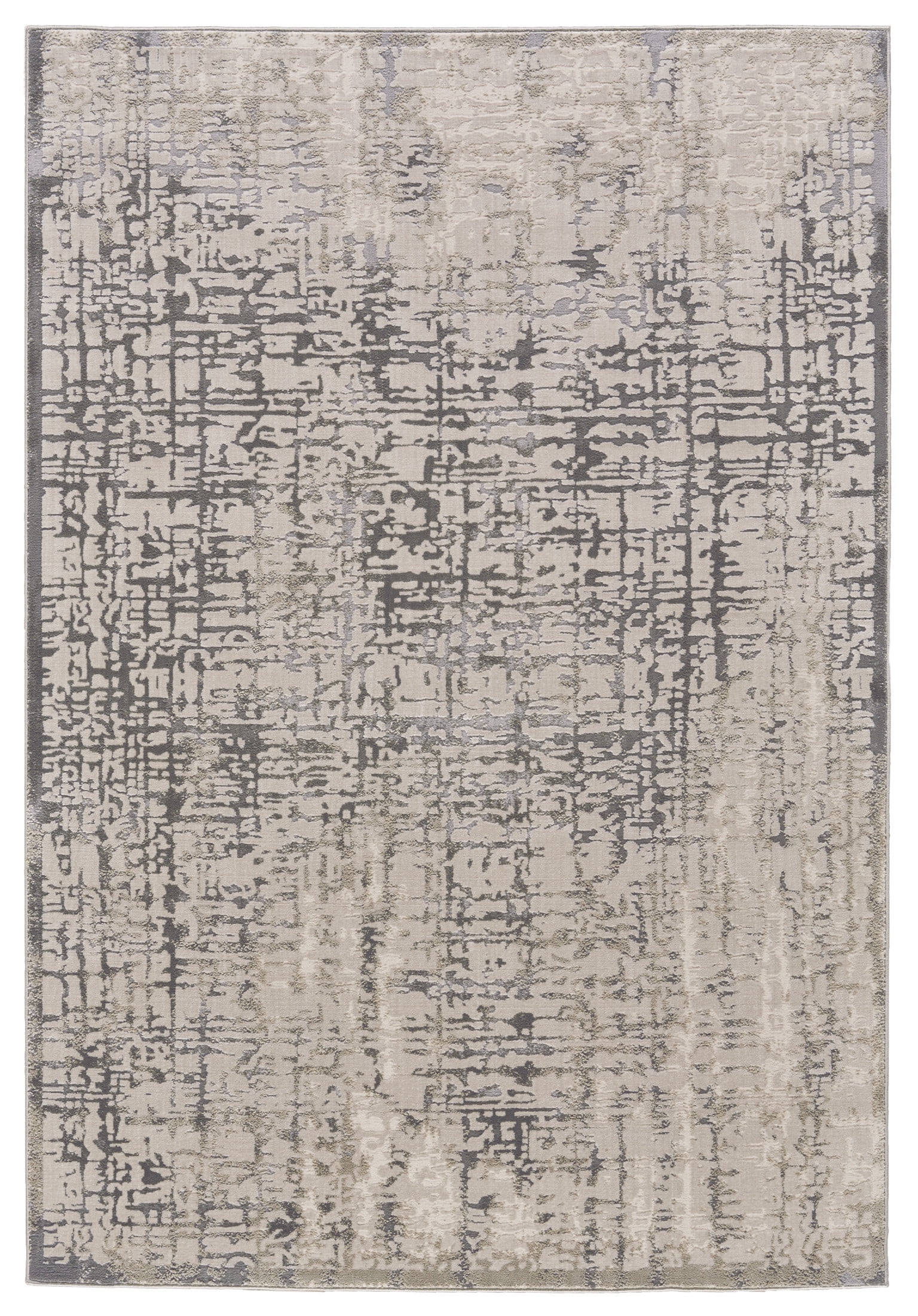 Feizy Prasad Modern Abstract, Gray/Ivory, 5' x 8' Area Rug Easy Care ...
