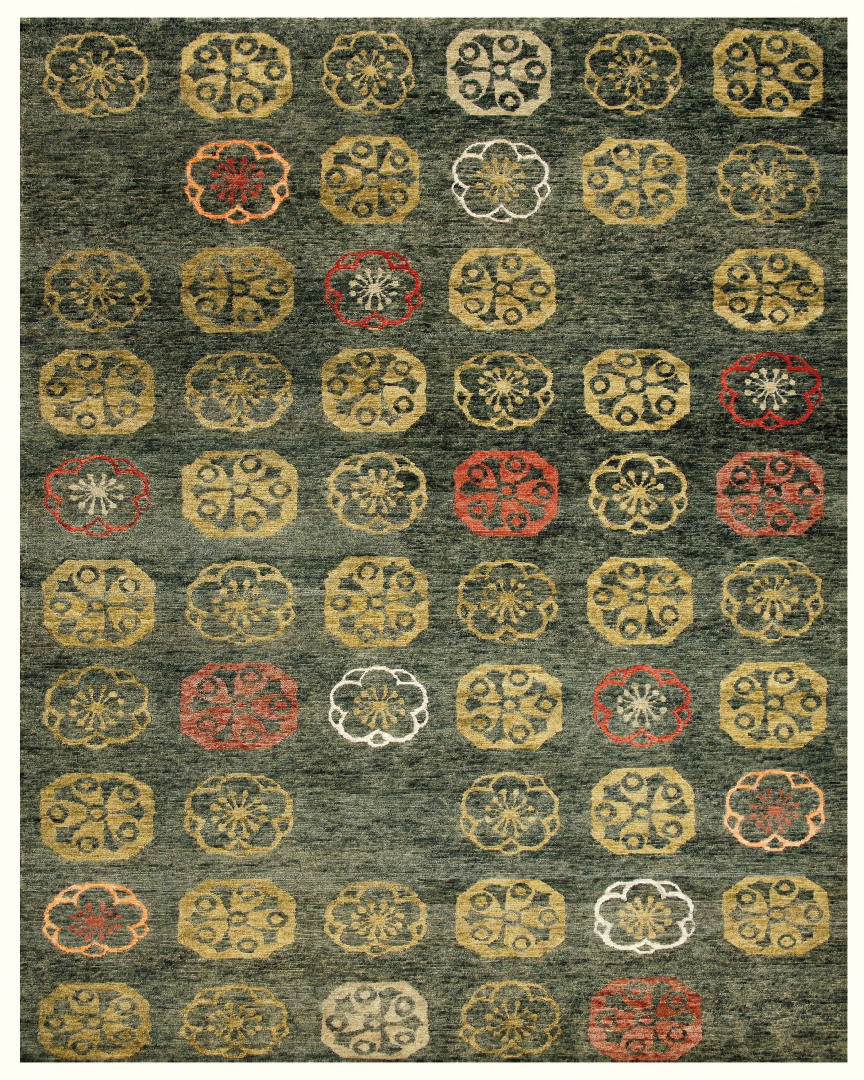 Feizy Qing Transitional Floral & Botanical, Yellow/Green/Orange, 8'6" x ...