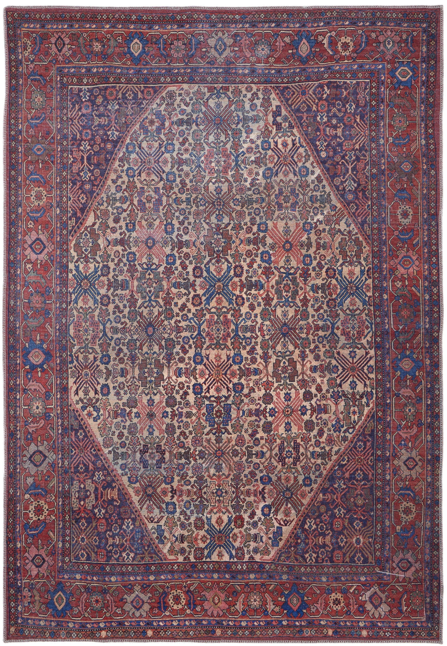 Feizy Rawlins Transitional Medallion, Red/Tan/Blue, 1'6" x 1'6" Swatch ...