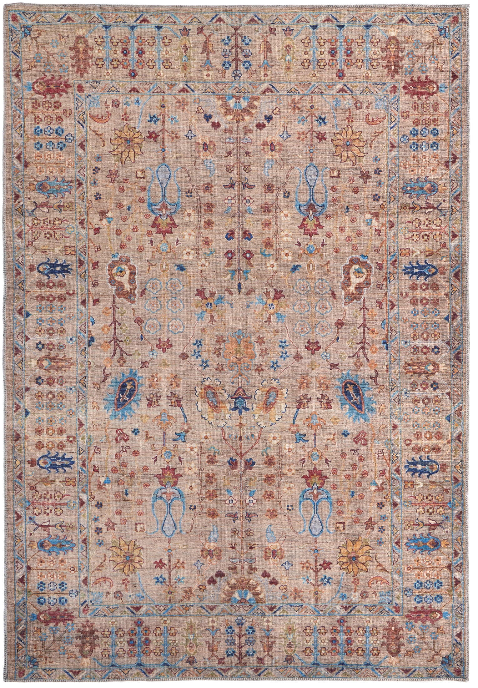 Feizy Rawlins Transitional Moroccan, Tan/Pink/Blue, 1'6" x 1'6" Swatch ...