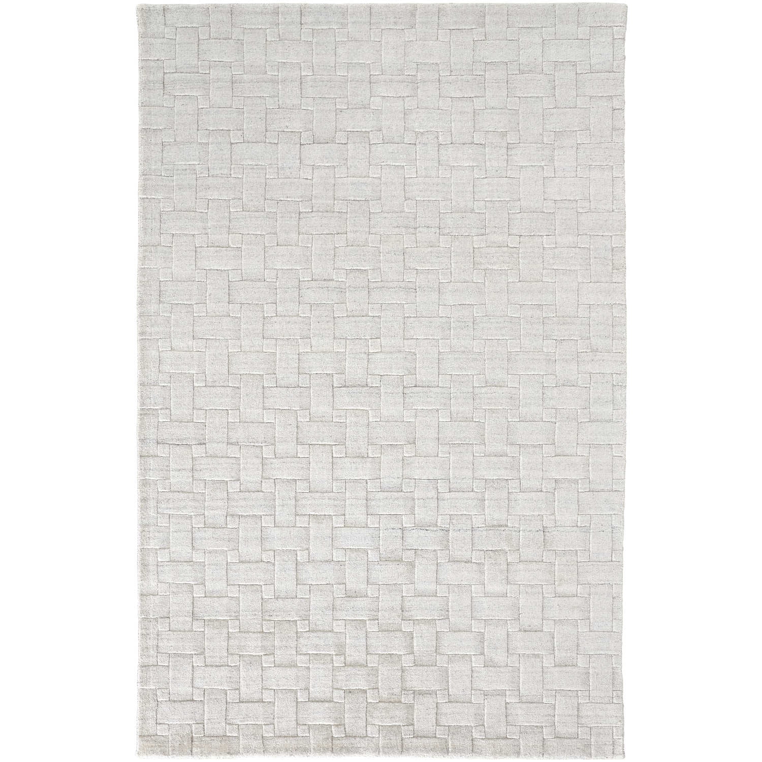 Feizy Redford Transitional Solid, White/Silver, 12' x 15' Area Rug ...