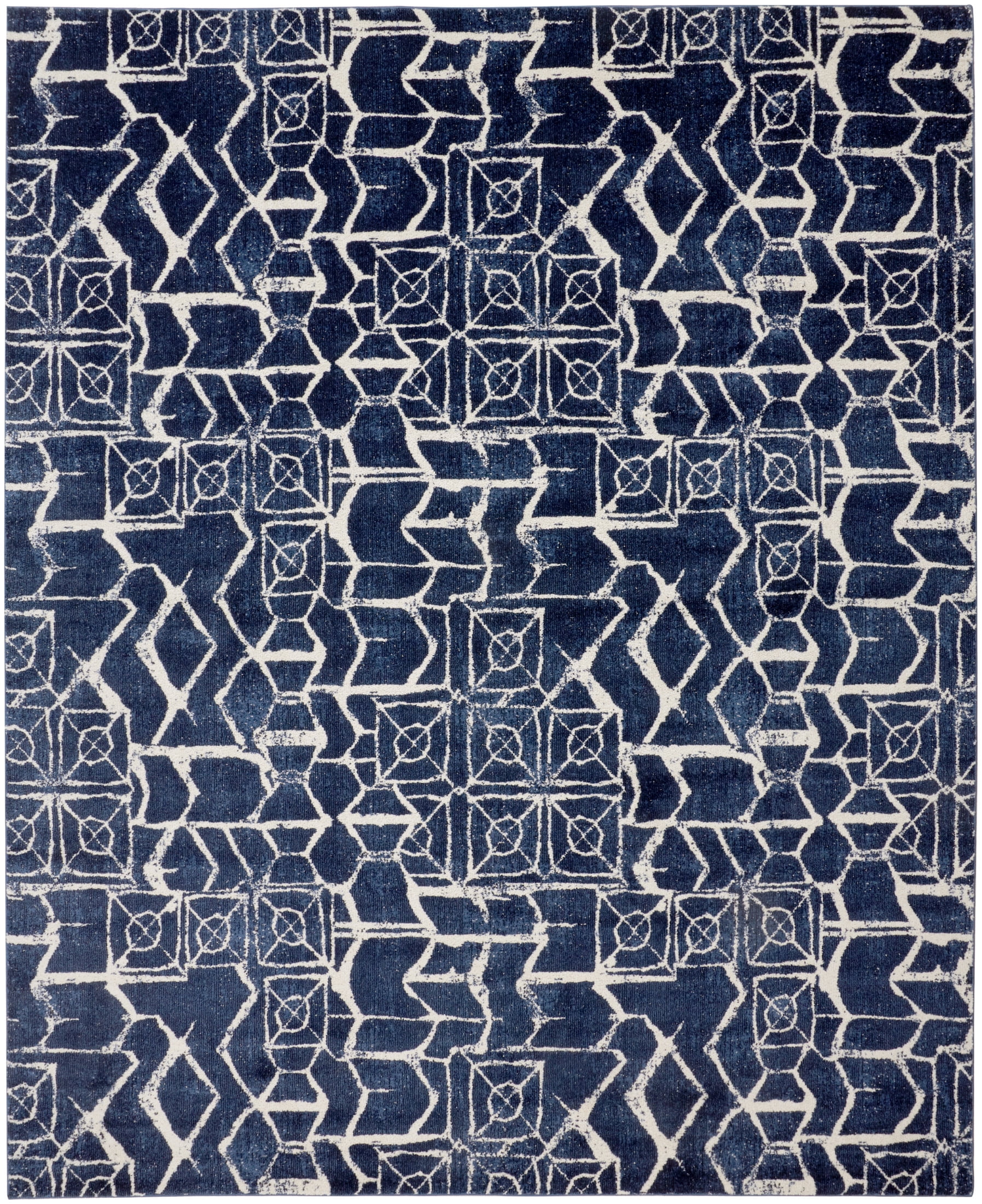 Feizy Remmy Transitional Geometric, Blue/Ivory, 5' x 8' Area Rug Easy ...