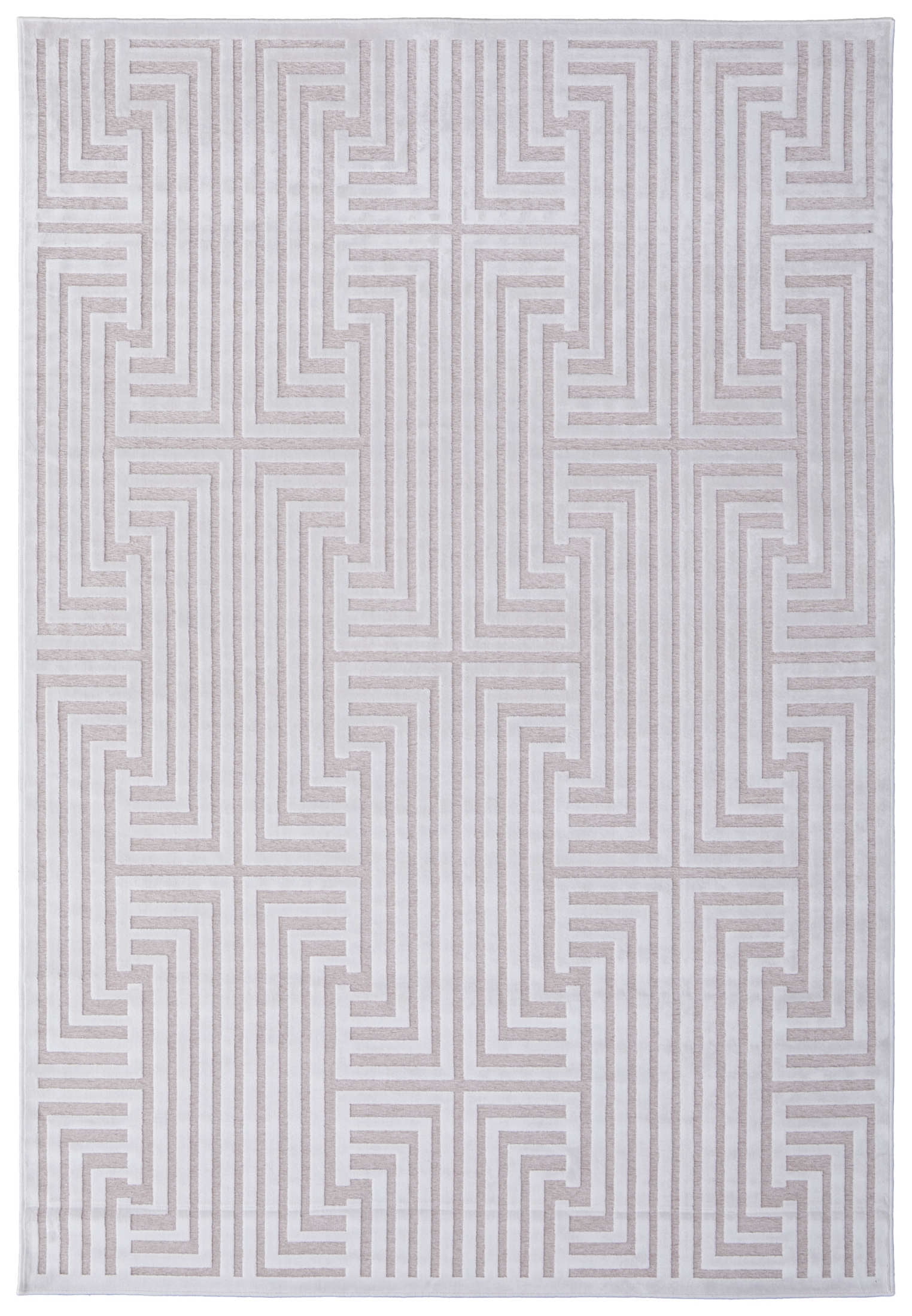 Feizy Saphir Mira Modern Geometric, Pink/White, 5'3" x 7'6" Area Rug ...