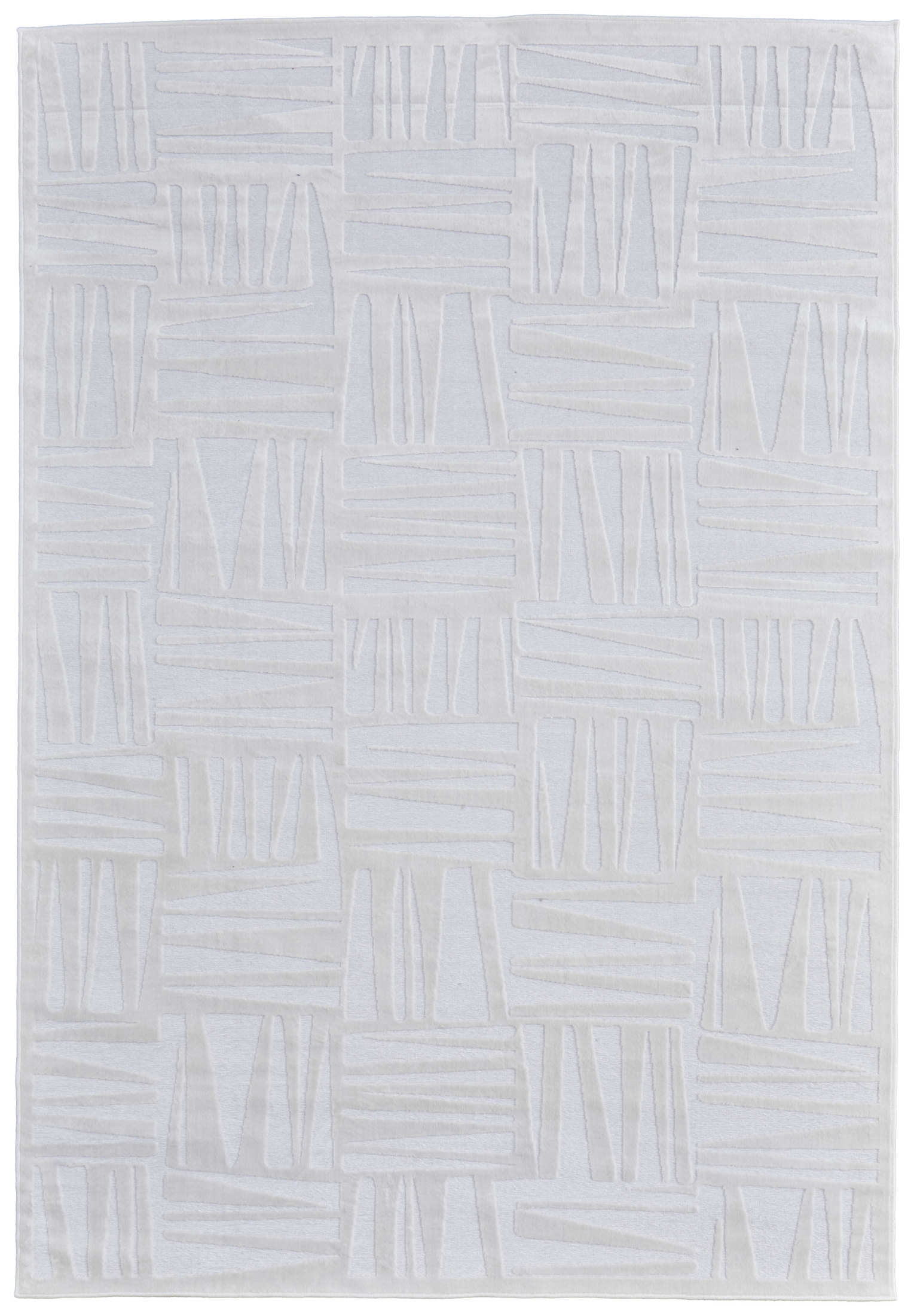 Feizy Saphir Mira Modern Geometric, White, 5'3" x 7'6" Area Rug Sheen ...