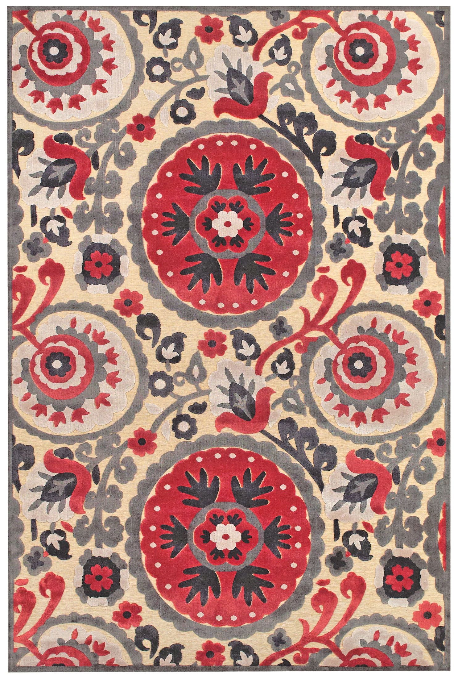 Feizy Saphir Obzeet Modern Paisley, Red/Tan/Taupe, 7'6" x 10'6" Area ...
