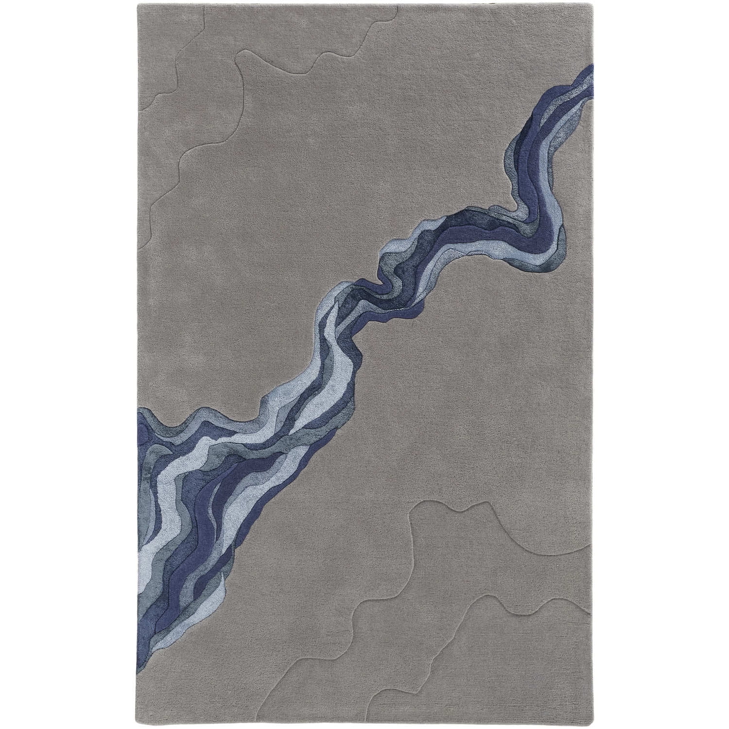 Feizy Serrano Transitional Abstract, Gray/Blue, 9' x 12' Area Rug Sheen ...