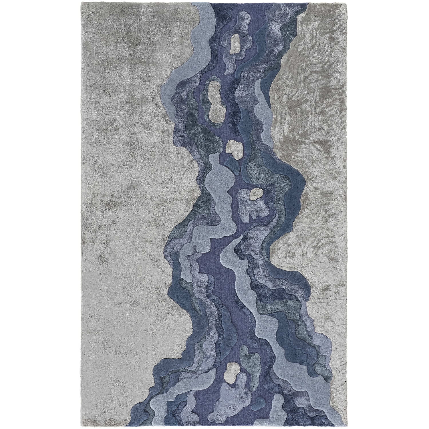 Feizy Serrano Transitional Abstract, Gray/Blue/Green, 8' x 10' Area Rug ...