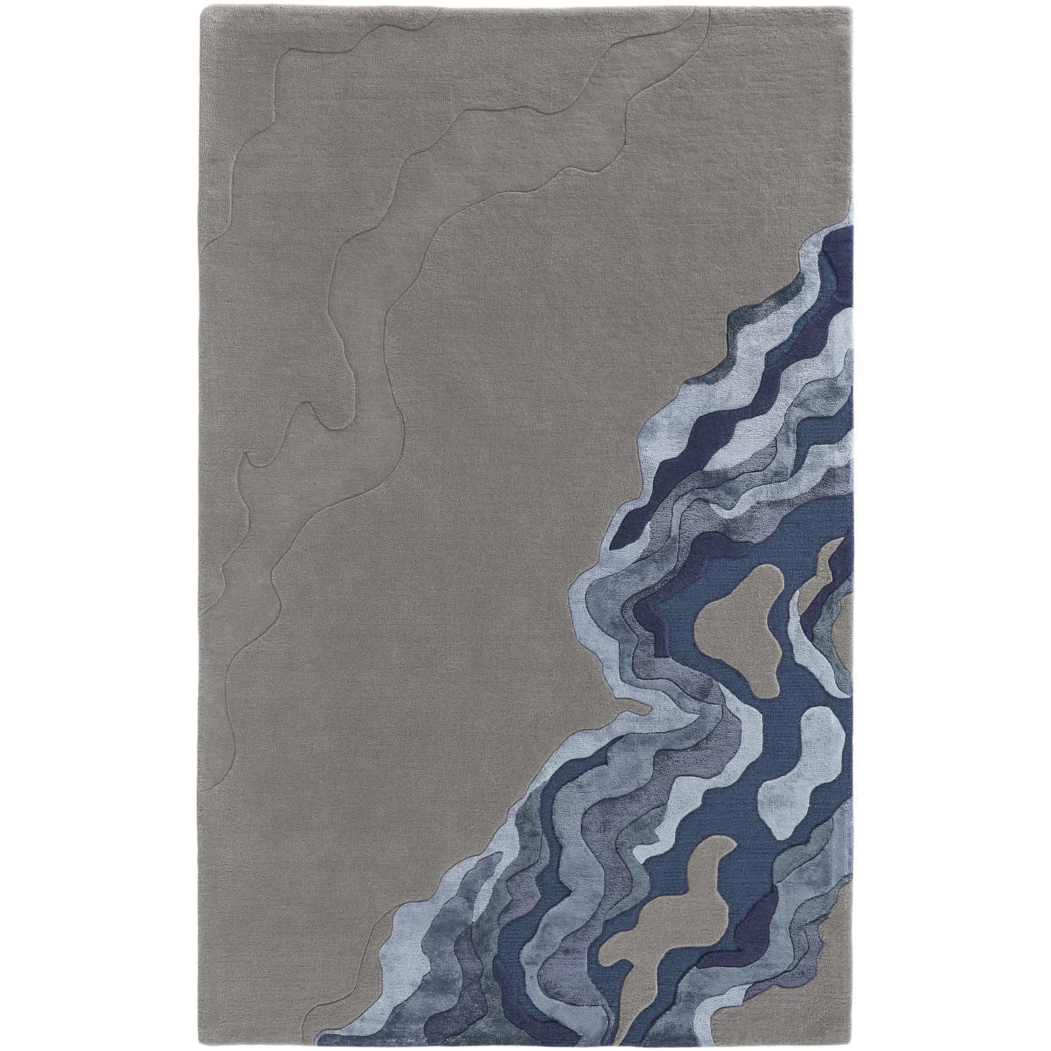 Feizy Serrano Transitional Abstract, Gray/Taupe/Blue, 10' x 14' Area ...