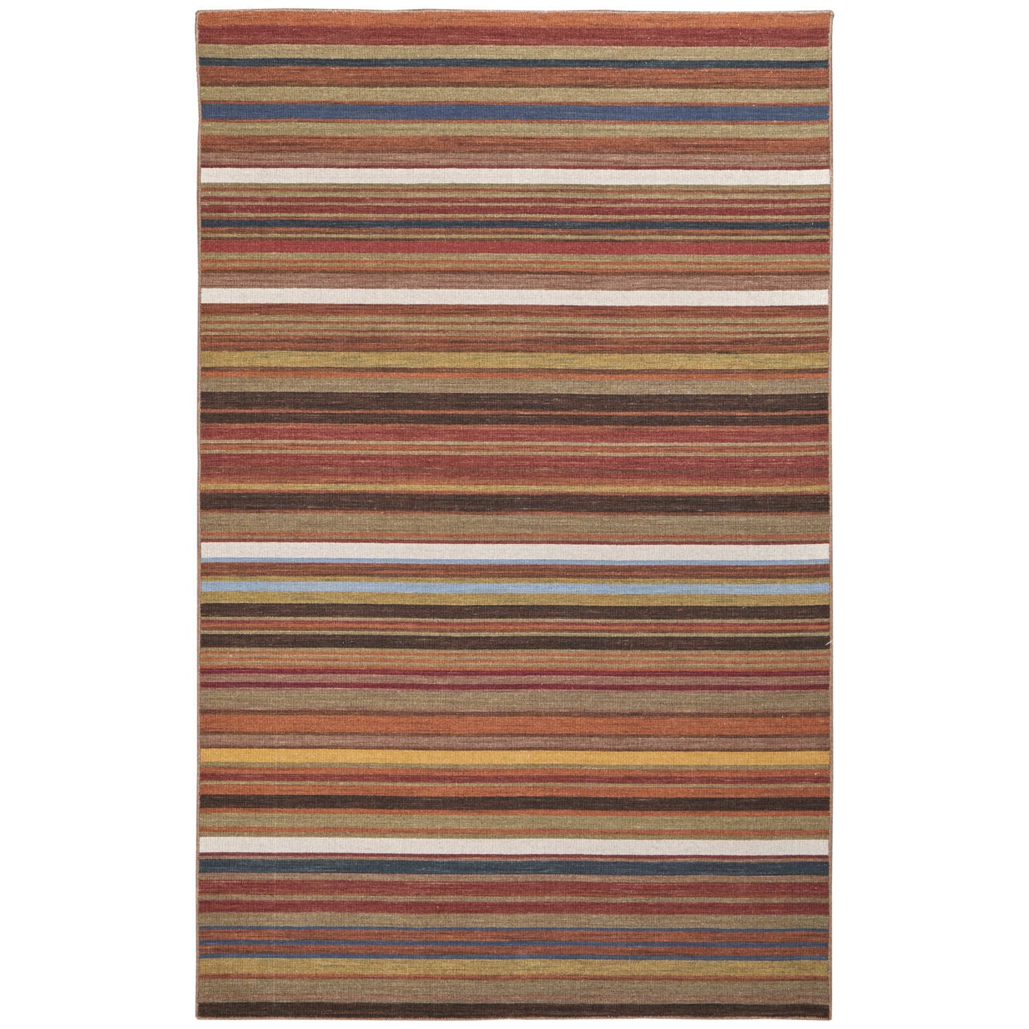 Feizy Silva Transitional Stripes, Red/Brown/Gray, 8' x 10' Area Rug ...