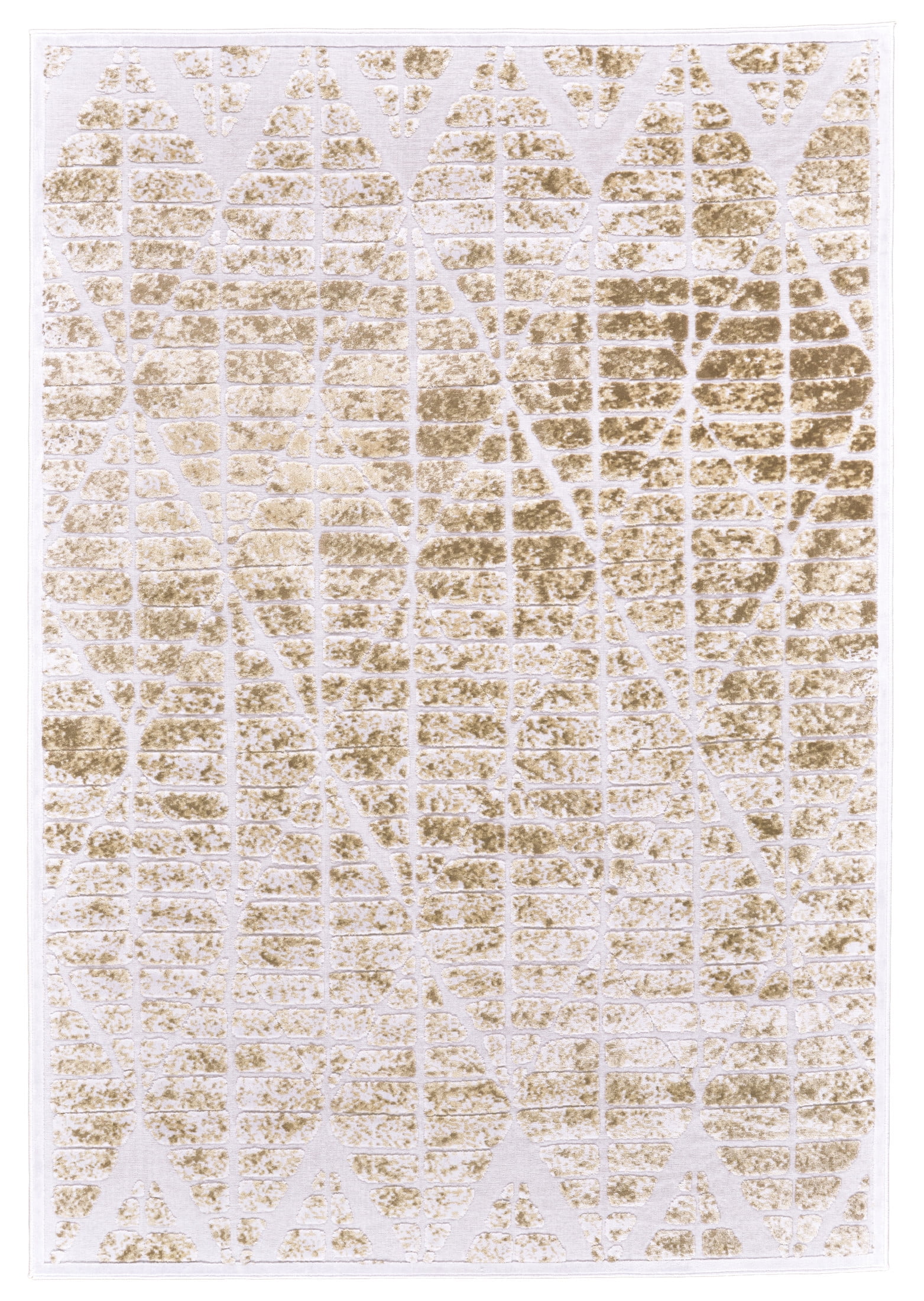 Feizy Soho Lyra Modern Diamond, White/Taupe, 5'3" x 7'6" Area Rug Sheen ...