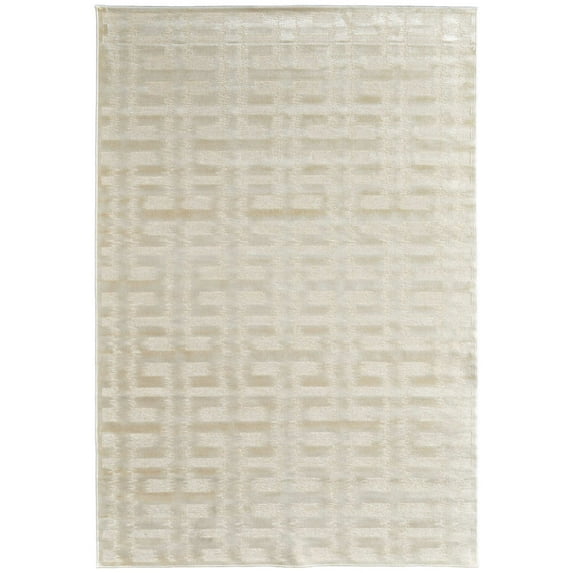 Feizy Soho Zam Transitional Geometric, Ivory/Gray, 5'3" x 7'6" Area Rug ...