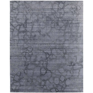 Feizy Whitton Modern Abstract, Ivory/Black, 10' x 14' Area Rug Sheen ...