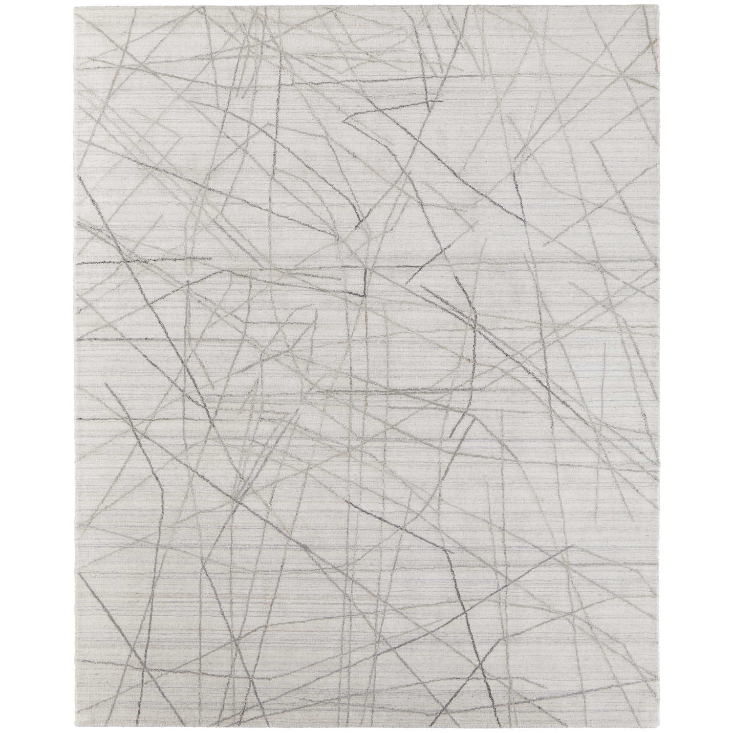 Feizy Whitton Modern Abstract, Ivory/Gray, 2' x 3' Accent Rug Sheen ...