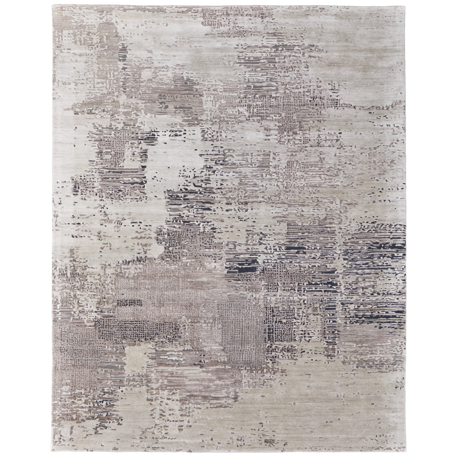 Feizy Zarah Modern Abstract, Brown/Tan/Black, 2'6" x 10' Runner Sheen ...