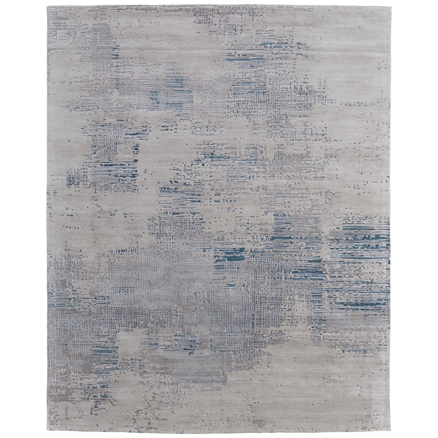 Feizy Zarah Modern Abstract, Gray/Taupe/Blue, 8' x 10' Area Rug Sheen ...
