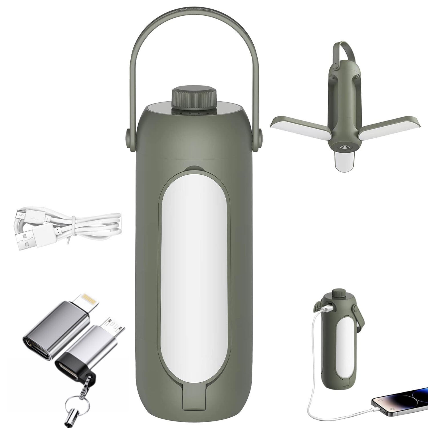 Feky Camping Lantern with 10000mAh Power Bank – Rechargeable, 720LM LED ...