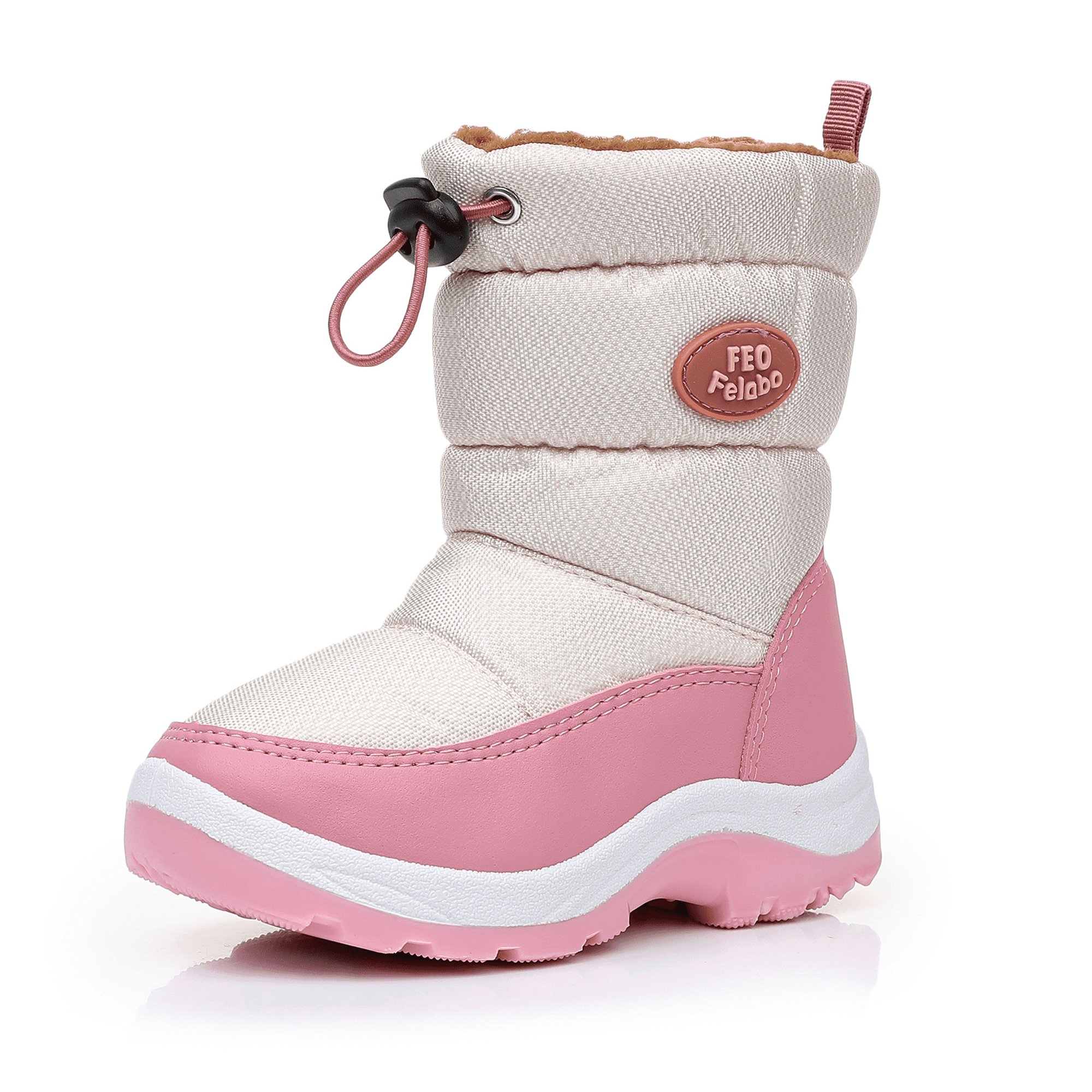Felabo Kids Girls Snow Boots Stay Warm Water Resistant Slip Resistant ...
