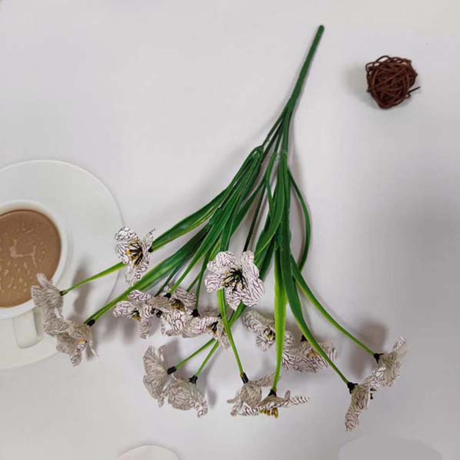 Feledorashia 2 Bundles Artificial Violets Fake Flowers Faux Plastic ...