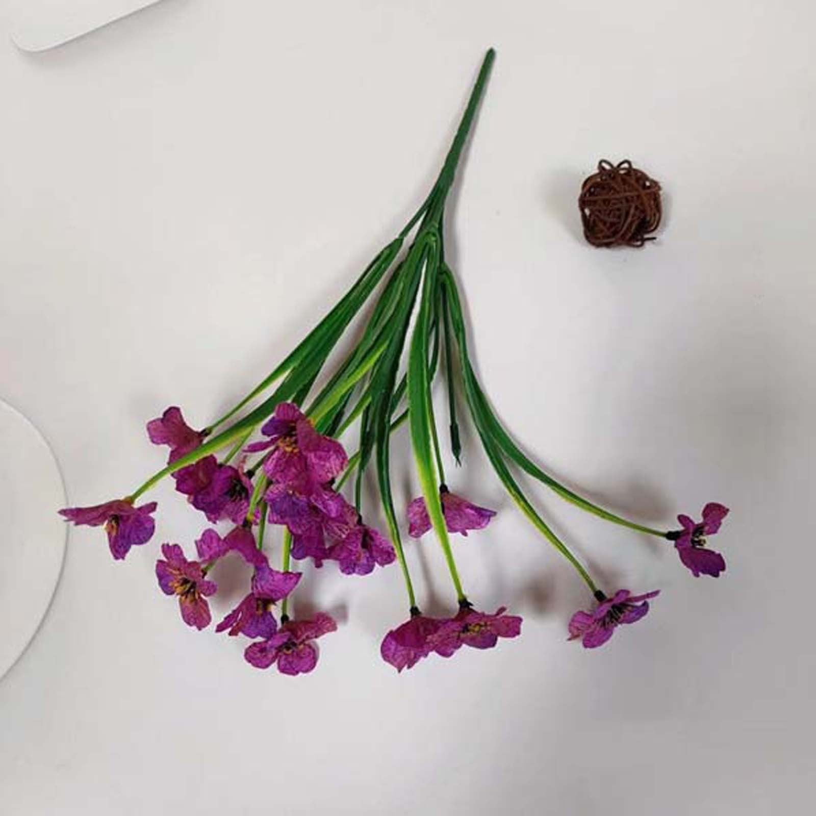 Feledorashia 2 Bundles Artificial Violets Fake Flowers Faux Plastic ...