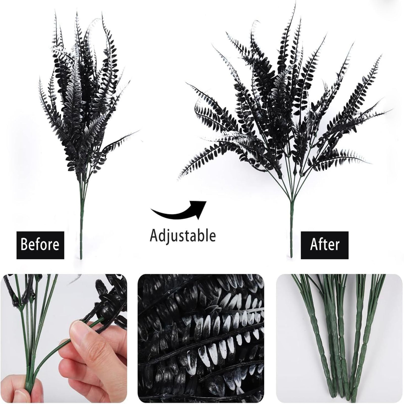 Feledorashia Artificial Plants, Fake Boston Fern Greenery Outdoor UV ...