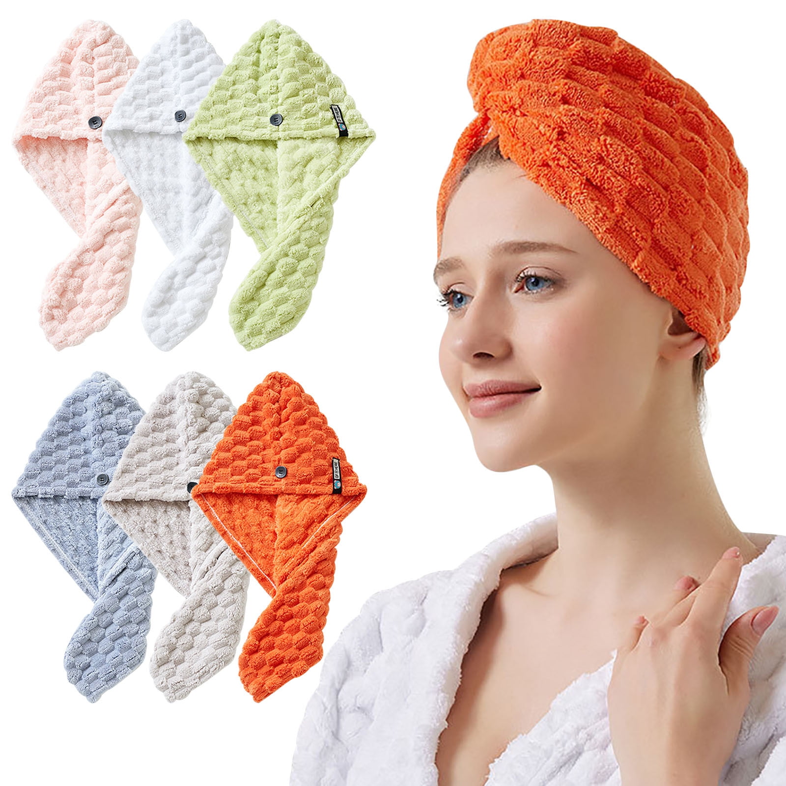 Feledorashia Bathroom Hair Hat Women's Shower Cap Double Layer Dry Hair ...