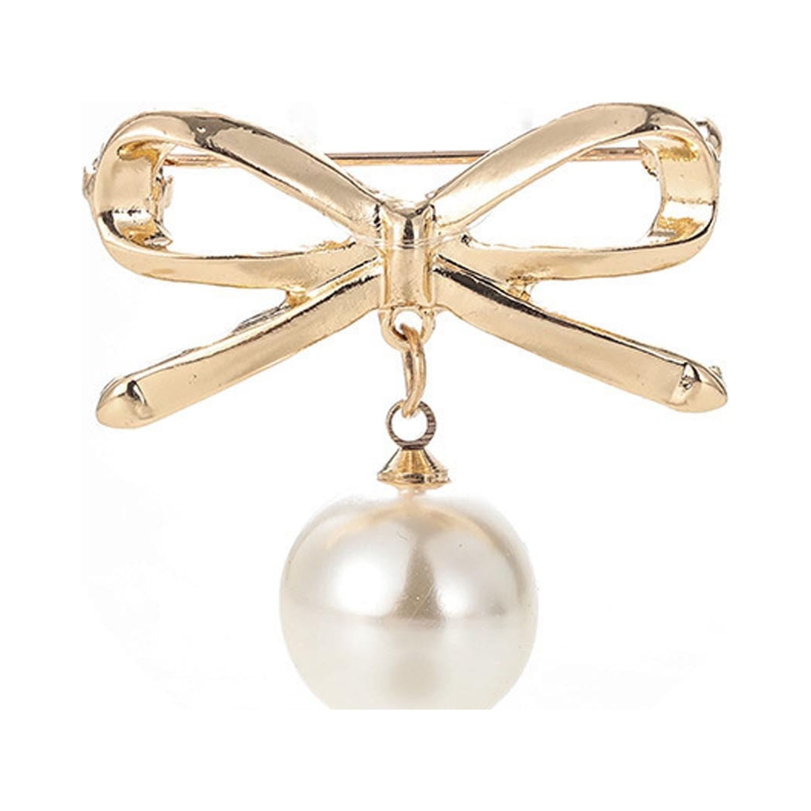 Oxodoi Brooches for Women Gifts for Mom Nail-free Pearl Scarf Ring Waist Buckle Pearl Horizontal ...