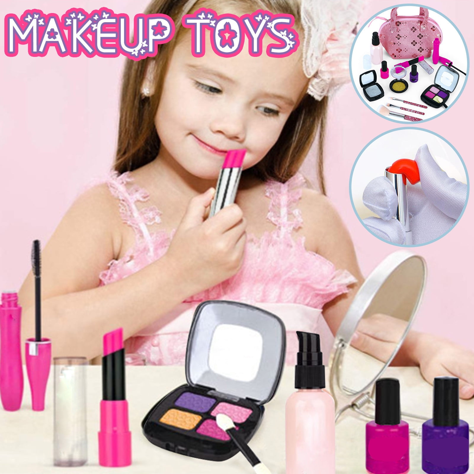 Feledorashia Christmas Gift Kids Makeup Set for Girls Washable Makeup ...