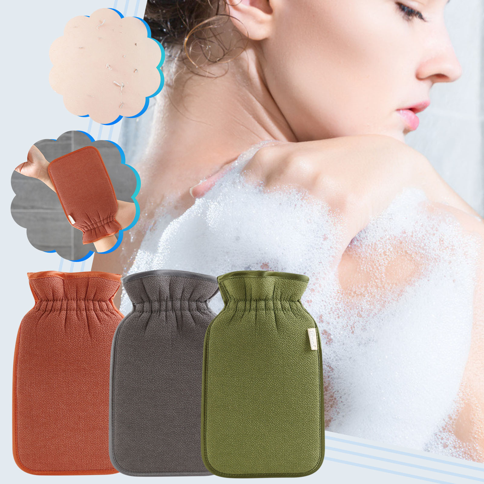 Feledorashia Deep Exfoliating Glove for Shower, Exfoliating Mitt Body ...