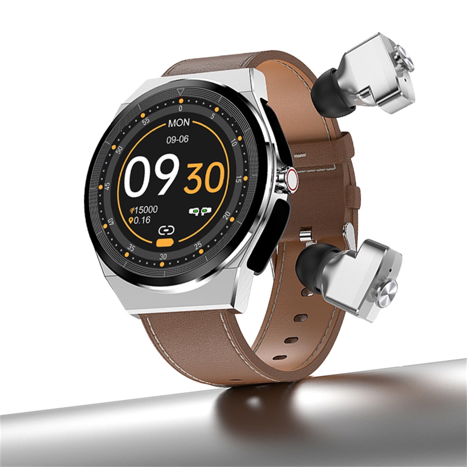 Feledorashia Fashion Smart Watch Built-in 2 Wireless Earphones, Multi ...