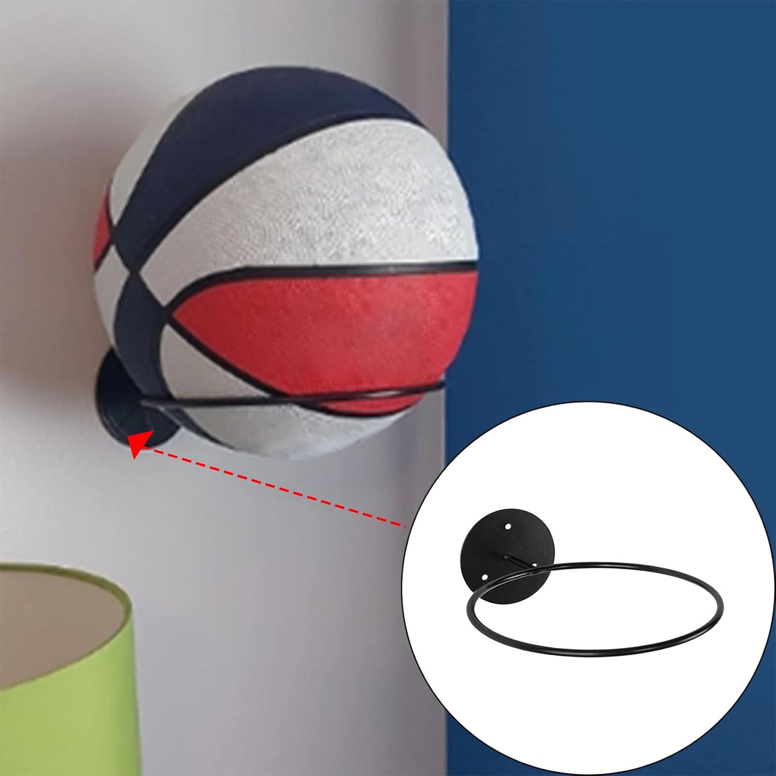 Feledorashia Iron Wall-Mounted Basketball Rack With Basketball And ...