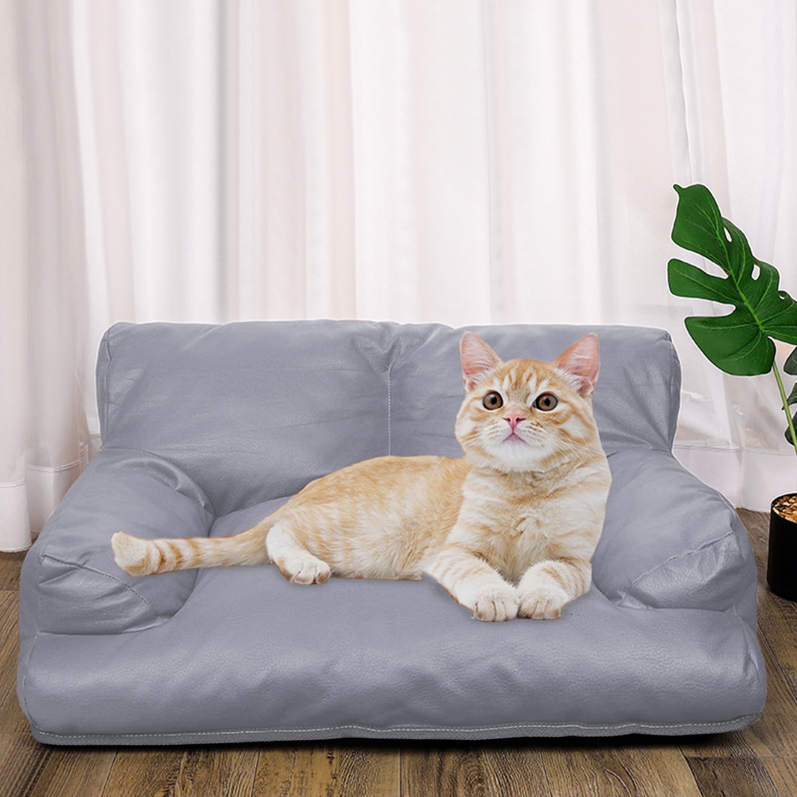 Feledorashia Leather Pet Couch Bed, Removable Washable Cat Beds for ...
