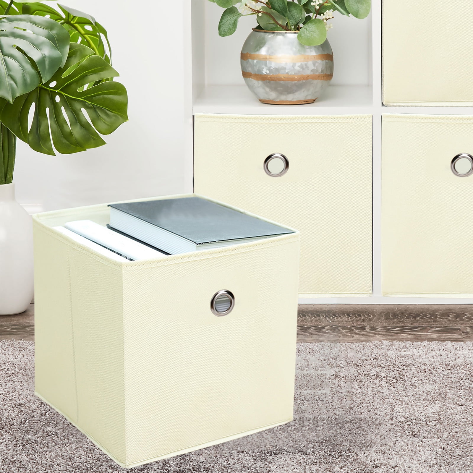 Feledorashia Lidless Storage Box Fabric Storage Box Basket Foldable Toy ...