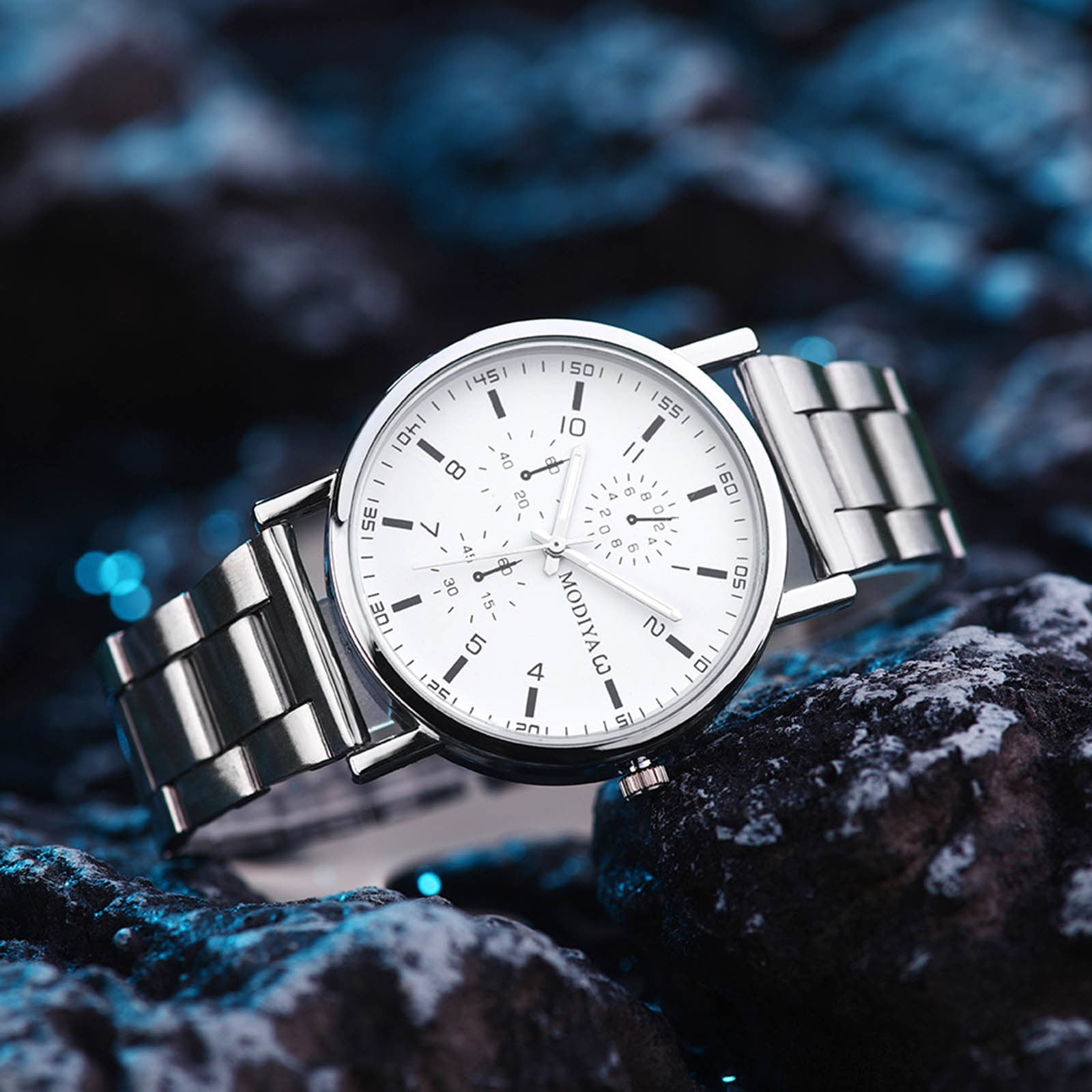 Feledorashia Mens Watches Stainless Steel Alloy Watch Luxury Fashion ...