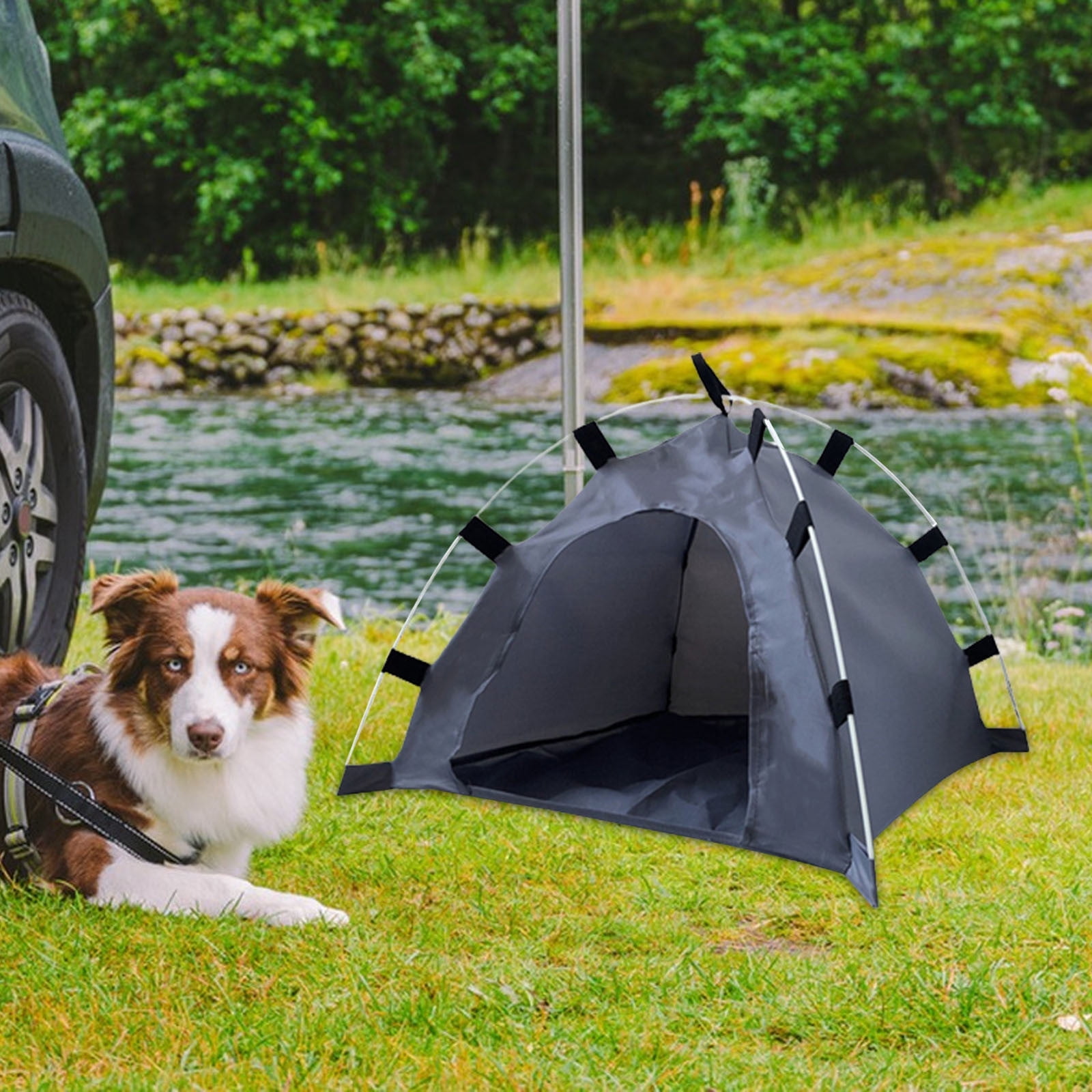 Pet Tent, Compact Half Enclosed House for Dog and Cat, Outdoor Indoor ...