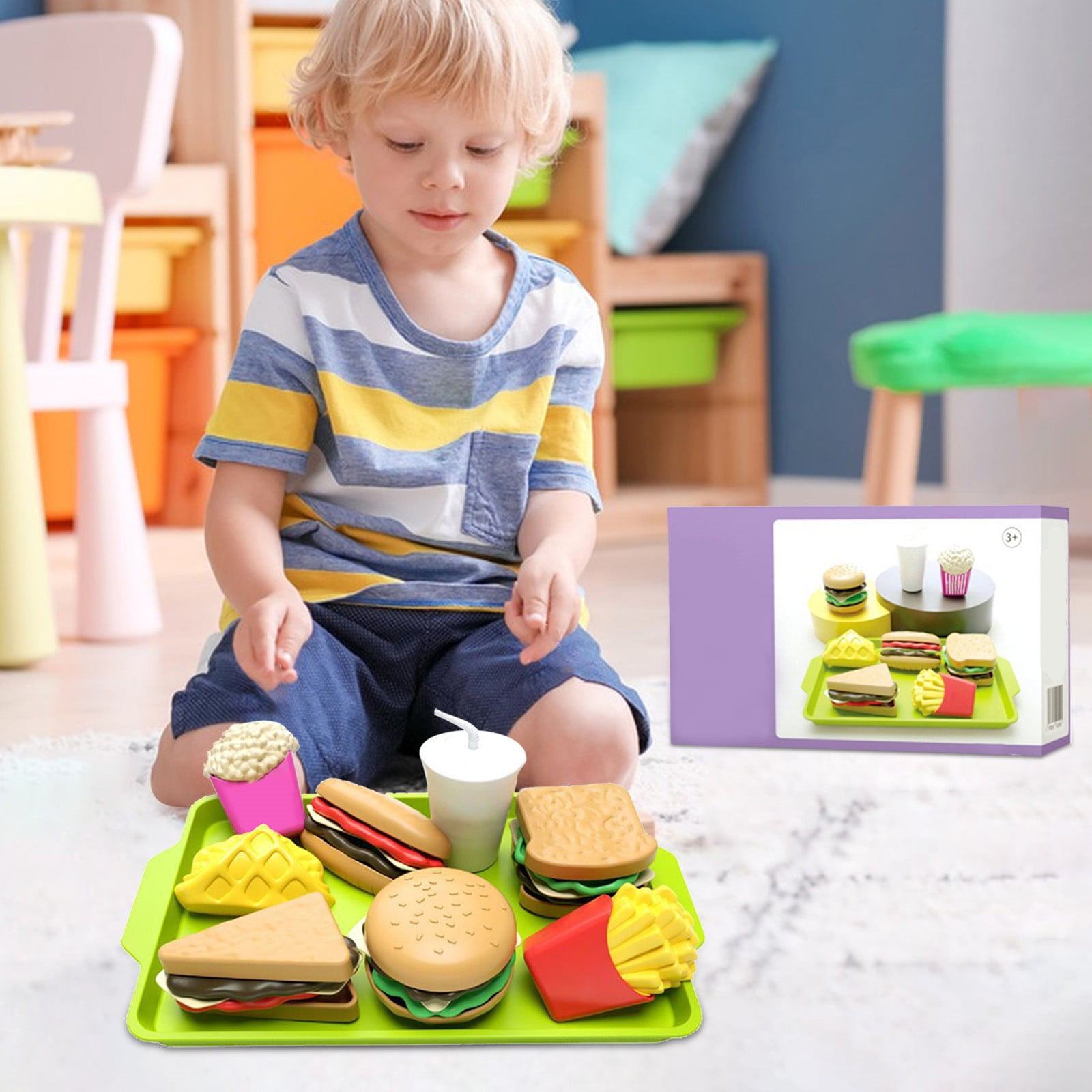 Feledorashia Pretend Play Food Sets for Kids Kitchen Ages 3+, Toy Food ...