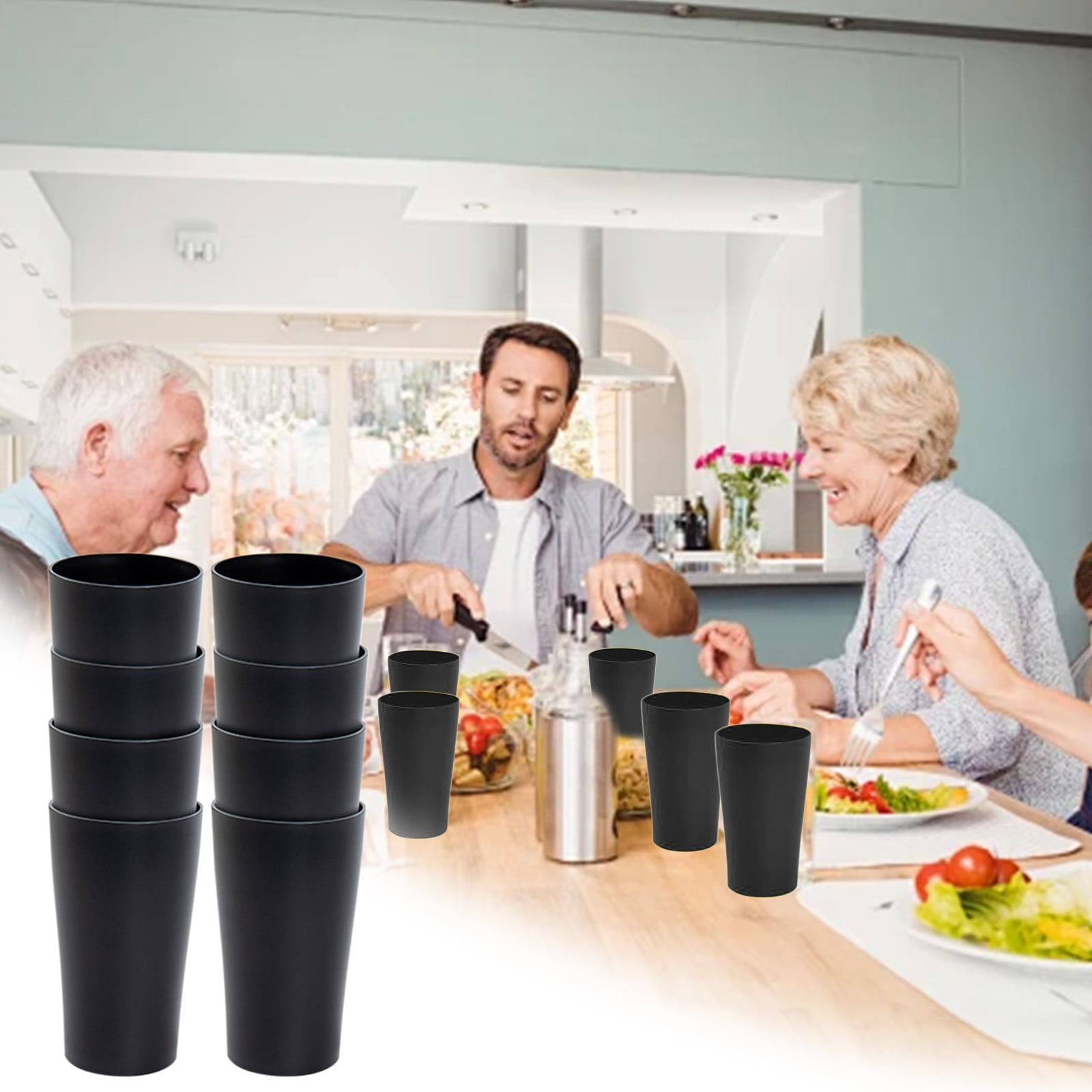 Feledorashia Reusable Plastic Cups Set of 8 - Sturdy Plastic Drinking ...