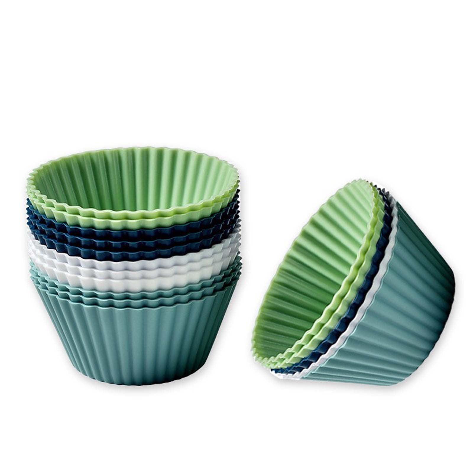 Feledorashia Silicone Cupcake Liners, Non Stick Muffin Cups, Reusable ...