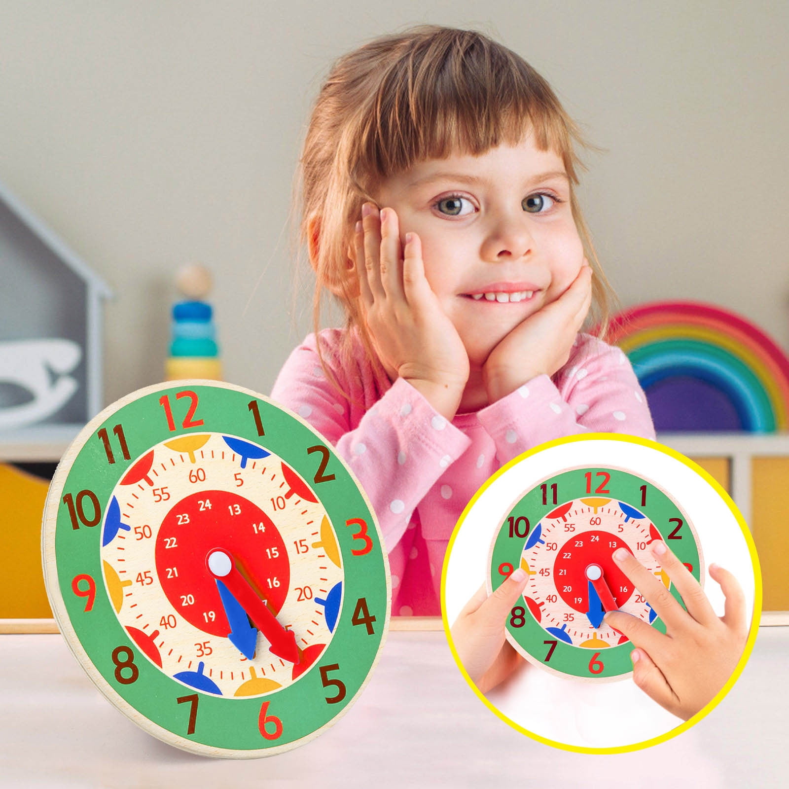 Feledorashia Telling Time Teaching Clock for Kids Toddlers, 5.5 inch ...