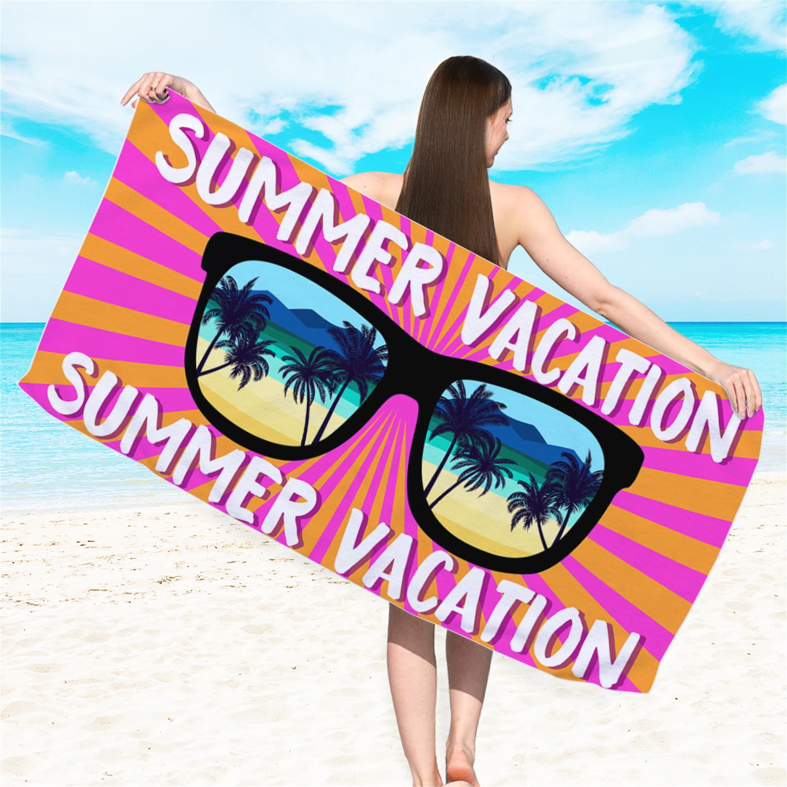 Feledorashia Ultra Soft Beach Towels Oversized Microfiber Beach Towels ...