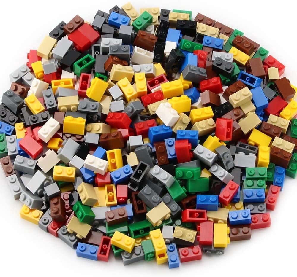 1x2 Bricks Bulk 450 Pieces Multicolored Classic Basic Parts Building ...
