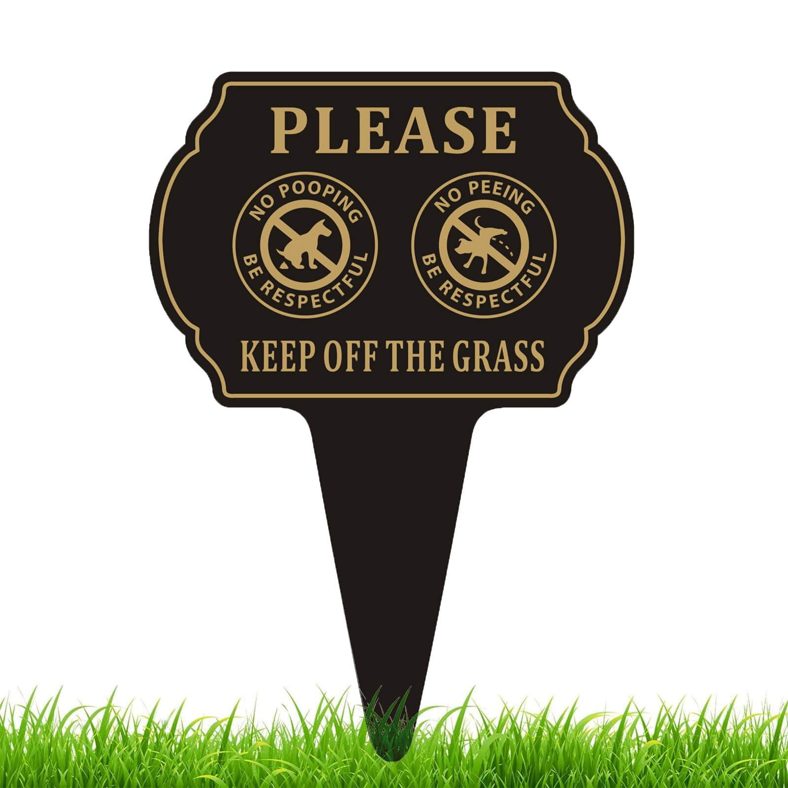 Felexdo No Poop or JKF25 Pee Dog Sign,13.6”X9.6” Keep Off the Grass ...