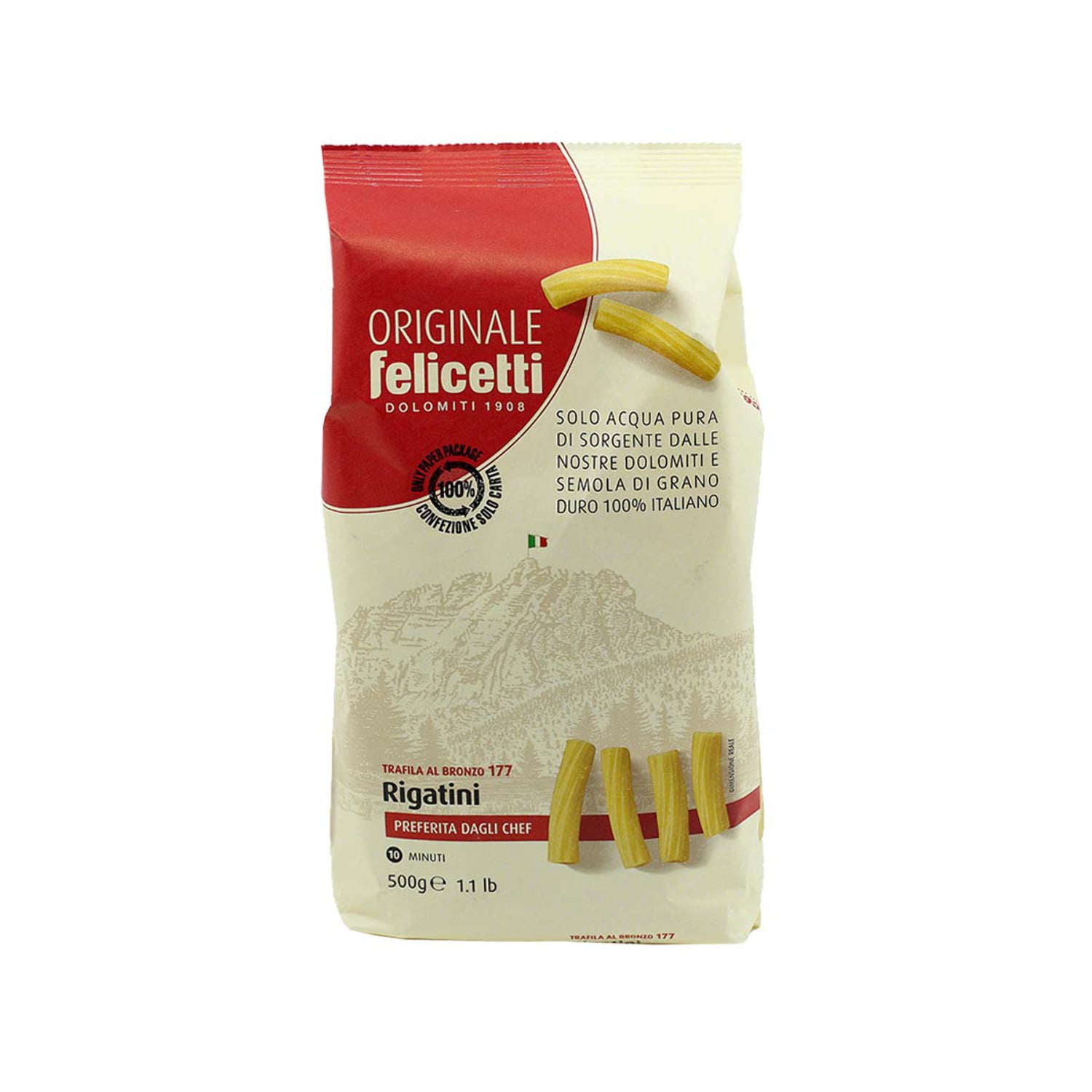Felicetti Original Pasta - N°177 Rigatini 500g (17.6oz) - Walmart.com