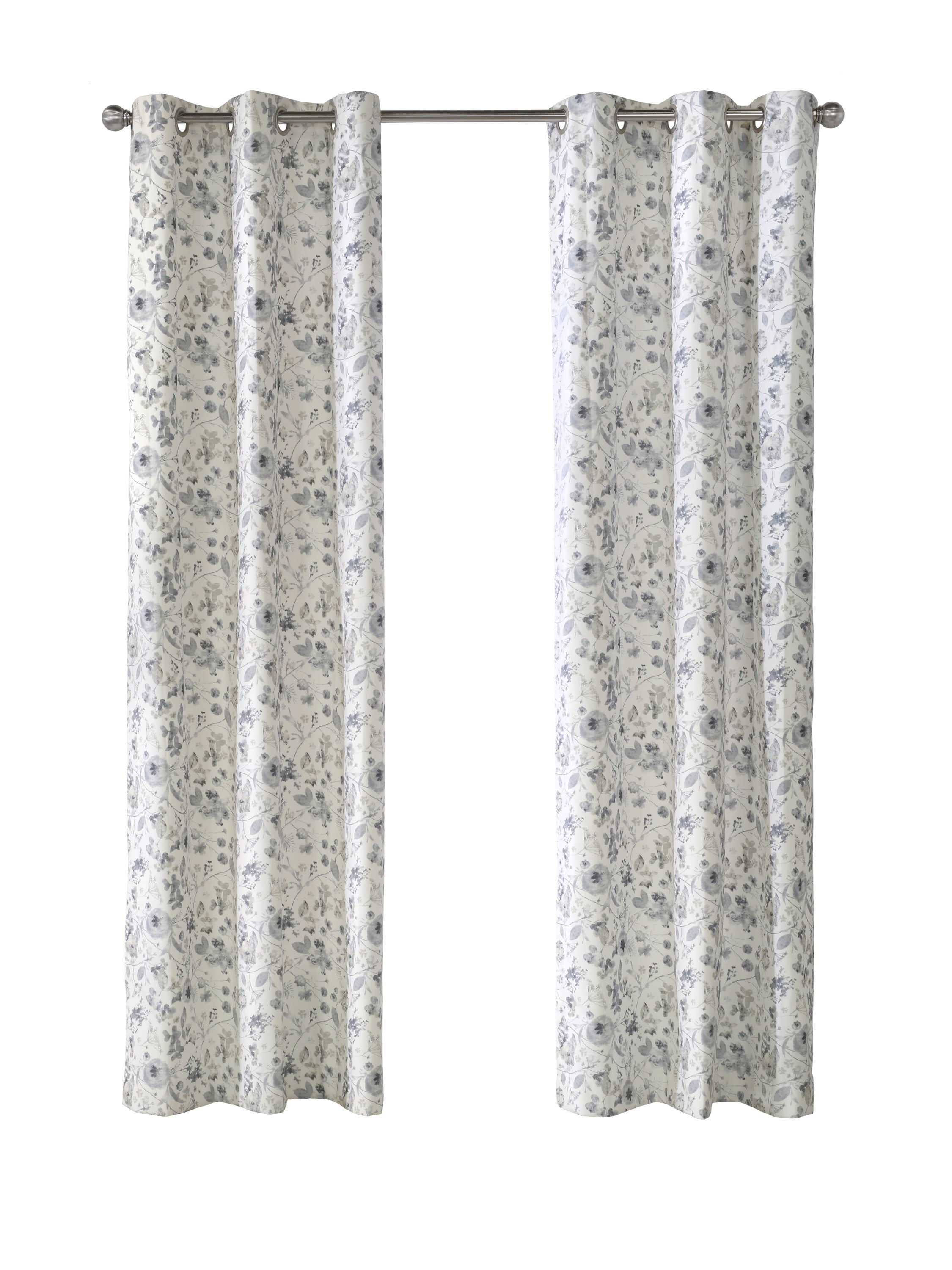Felicia Room Darkening Floral Print Grommet Curtain Panel Room ...