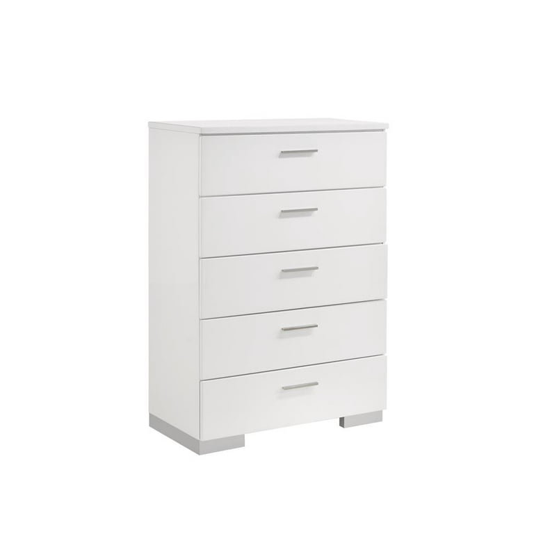 Felicity 5 drawer Chest Glossy White Walmart