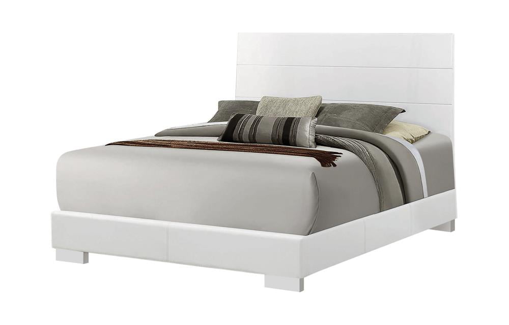 Felicity Queen Panel Bed Glossy White - Walmart.com