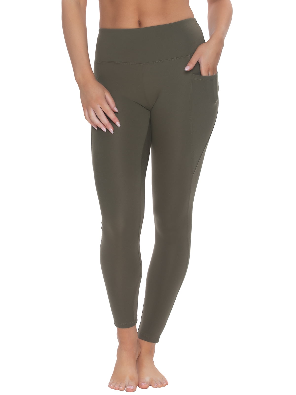 Felina | Athletic Pocket Legging | Yoga Pants | Lounge (Olive Night, X ...
