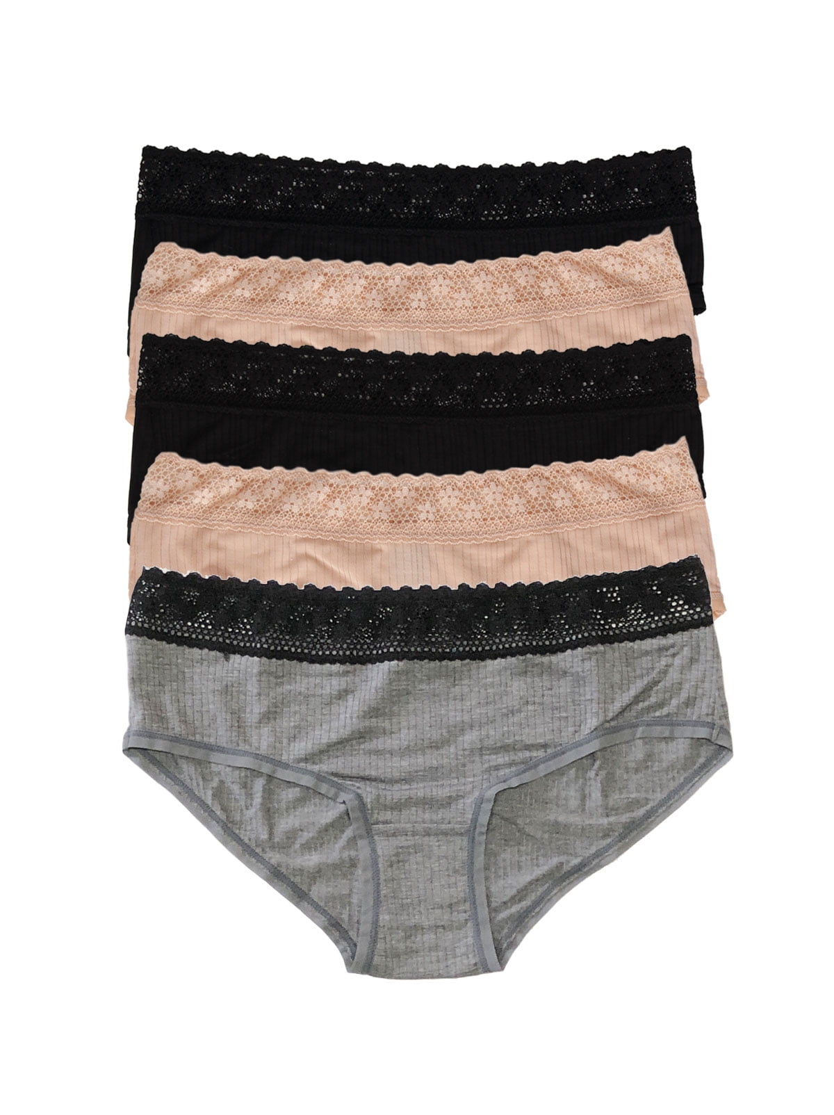 Felina | Aubrie Cheeky Boyleg | Panty | 5-Pack | Low Rise | Lace (Black ...