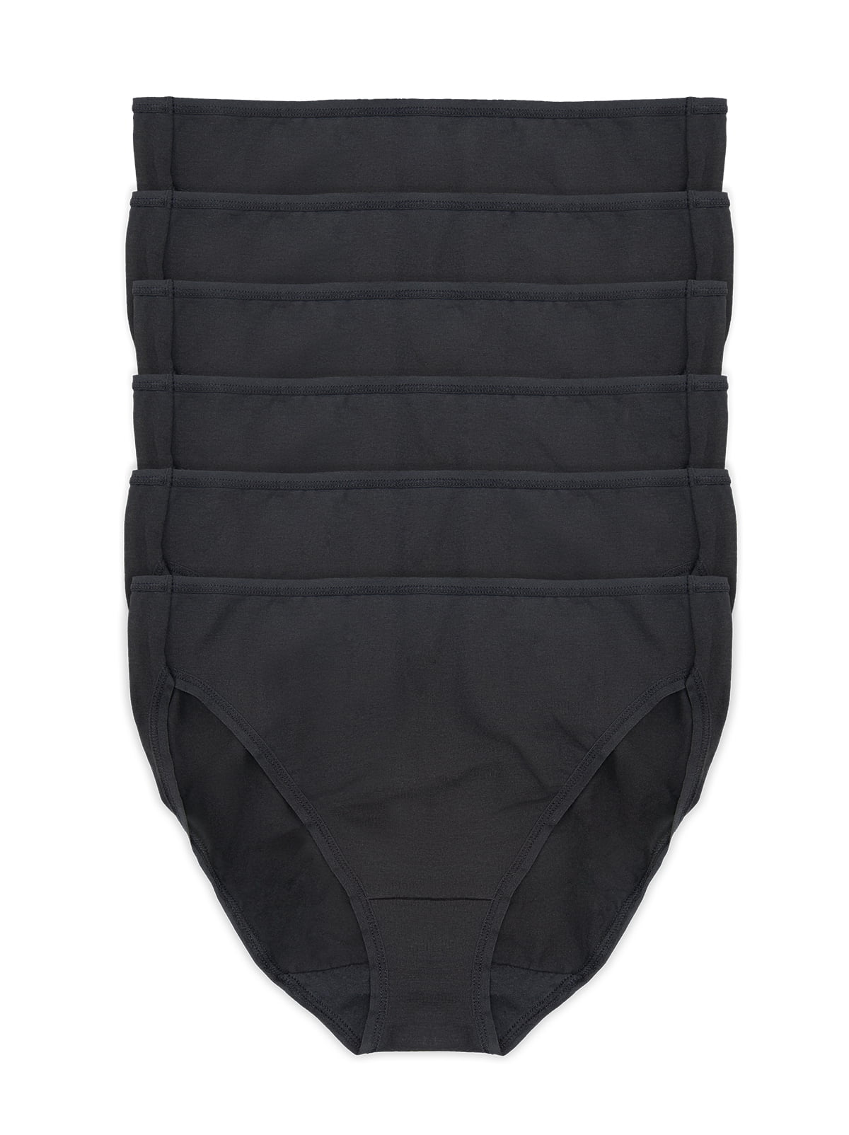 Felina High Fit Cotton Stretch Panty (6-Pack), Full Coverage, Style ...